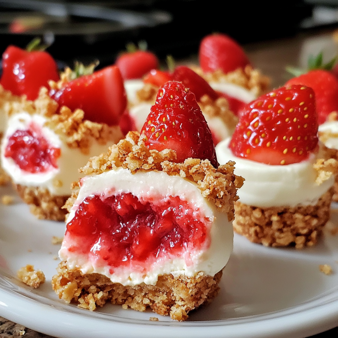 Strawberry Cheesecake Bites - Full Recipe