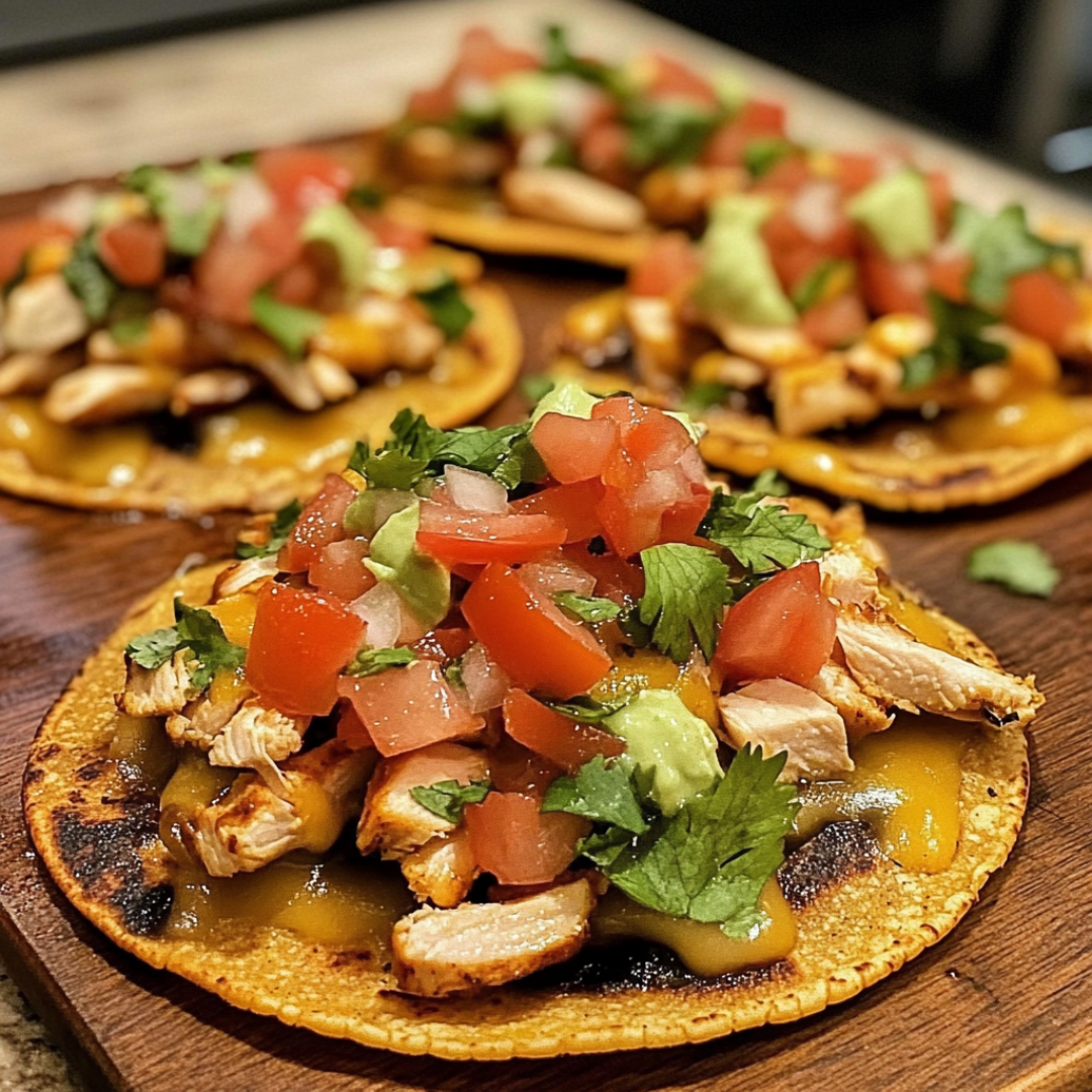 Crispy Chicken Tostadas with Fresh Toppings - Full Recipe