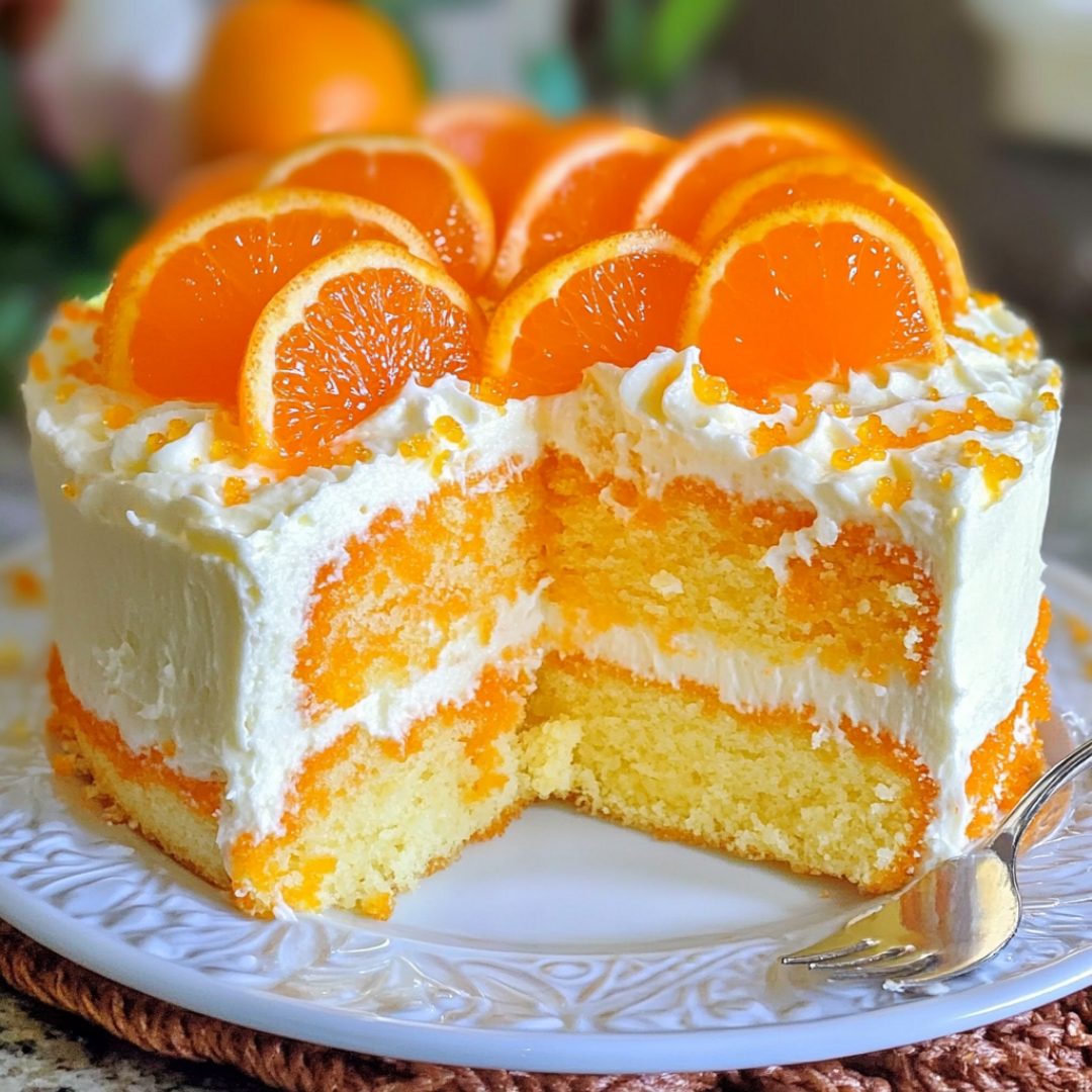 Fluffy Orange Dreamsicle Cake - Full Recipe