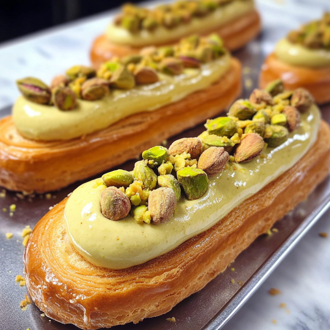 Pistachio Cream Eclairs - Full Recipe
