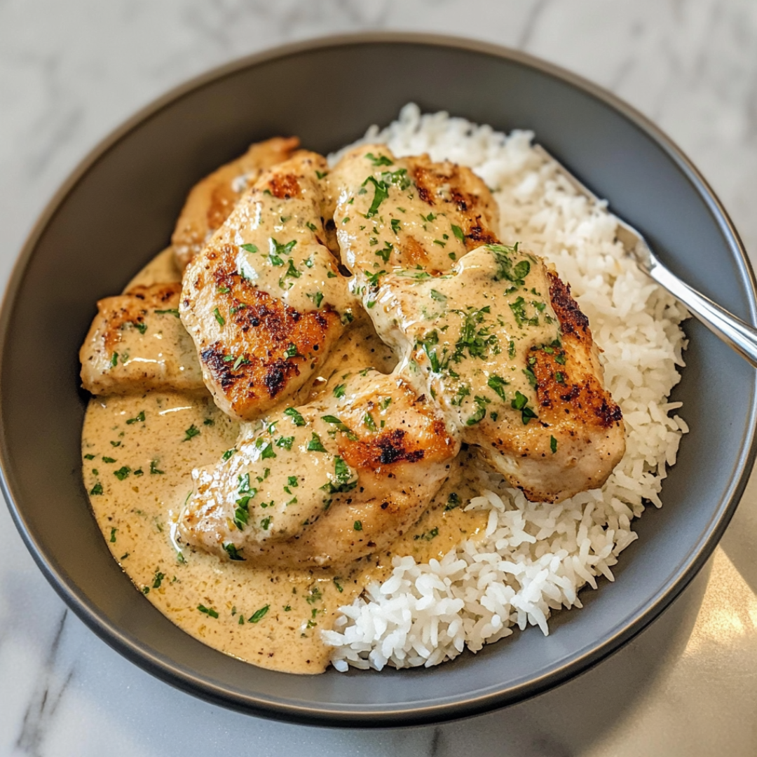 Buttery Garlic Chicken with Parmesan Fluff Rice - Full Recipe