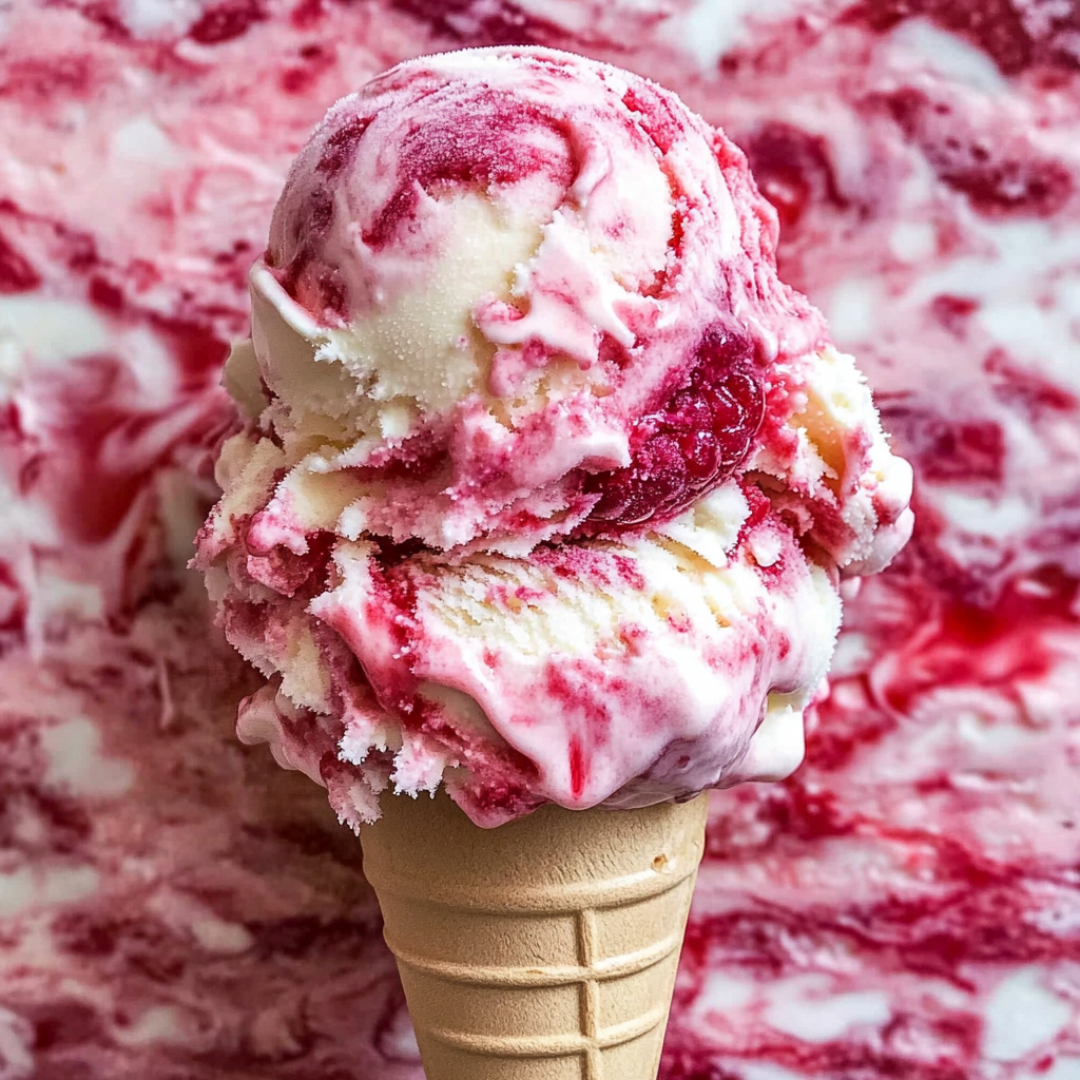 Creamy Raspberry Swirl Ice Cream - Full Recipe