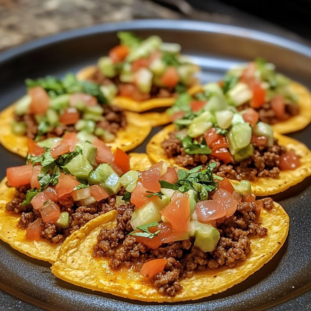 Easy Ground Beef Tostadas - Full Recipe