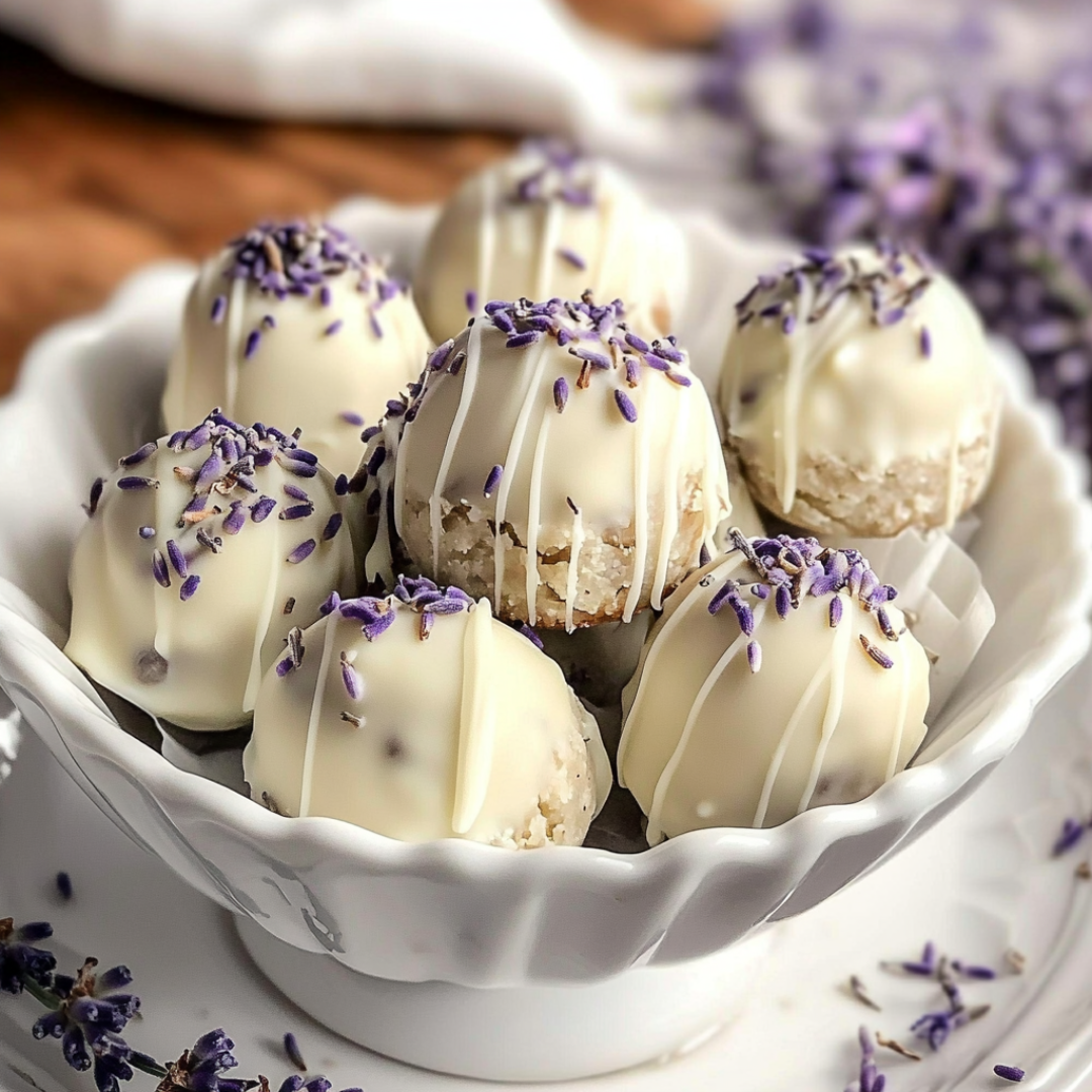Delicate Honey Lavender White Chocolate Truffles - Full Recipe